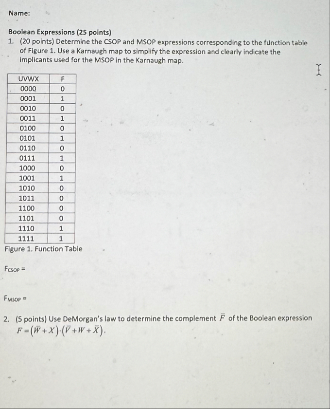 Name:Boolean Expressions ( 25 ﻿points)( 20 ﻿points) | Chegg.com
