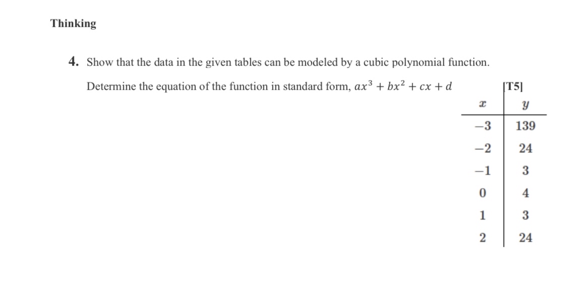 Thinking4. ﻿Show that the data in the given tables | Chegg.com