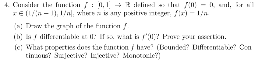 Solved Consider the function f:[0,1]→R ﻿defined so that | Chegg.com