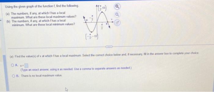 Solved Using the given graph of the function f, find the | Chegg.com