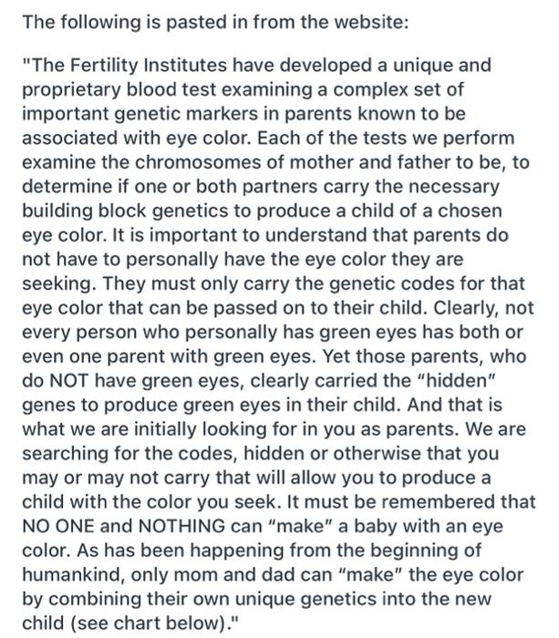 Solved Discuss about the eye-color selection: Is gender | Chegg.com