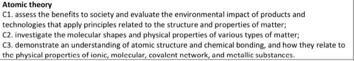 Solved Atomic theory C1. assess the benefits to society and | Chegg.com