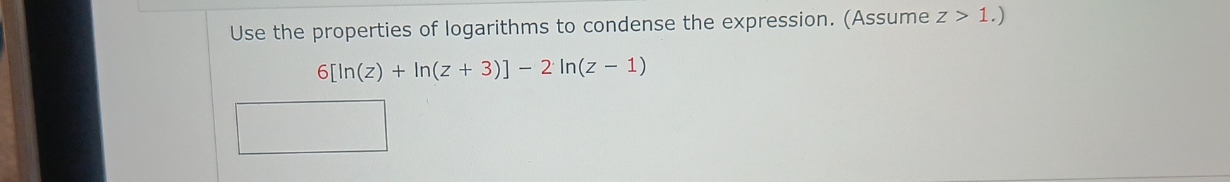 Solved Use the properties of logarithms to condense the | Chegg.com