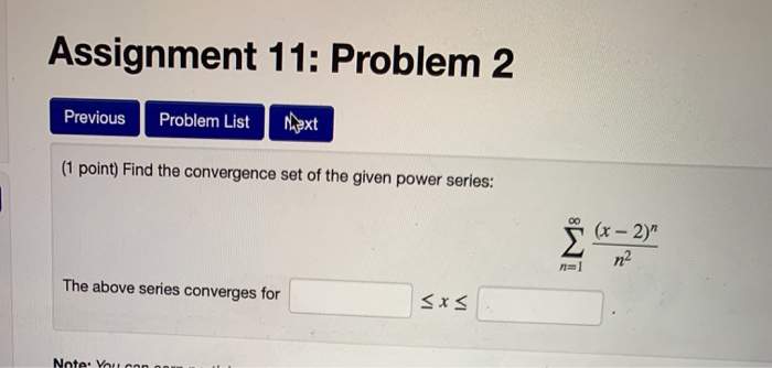 Solved Assignment 11: Problem 1 Previous Problem List Next | Chegg.com