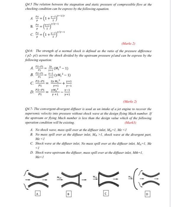 Solved 04.5 The relation between the stagnation and static | Chegg.com