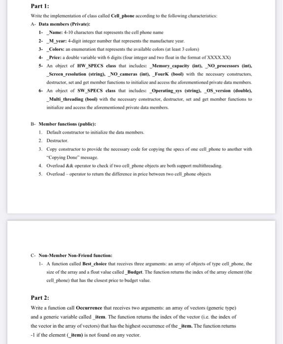 Solved Part 1: Write the implementation of class called Cell | Chegg.com