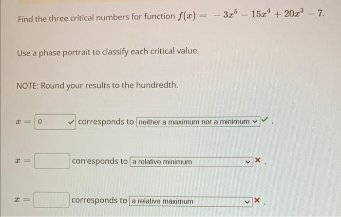 Solved Find the three critical numbers for function | Chegg.com