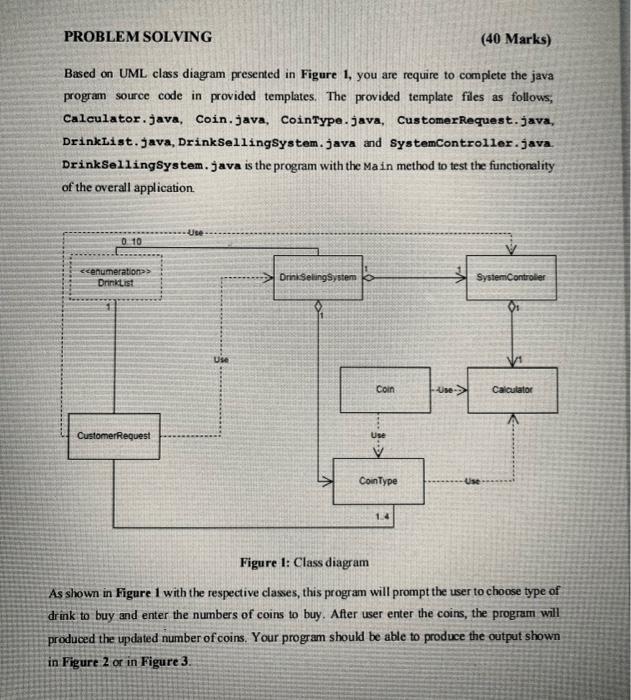 Solved (40 Marks) Based on UML class diagram presented in | Chegg.com