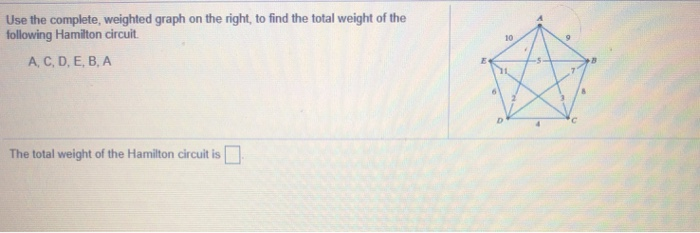 Solved Use the complete, weighted graph on the right, to | Chegg.com