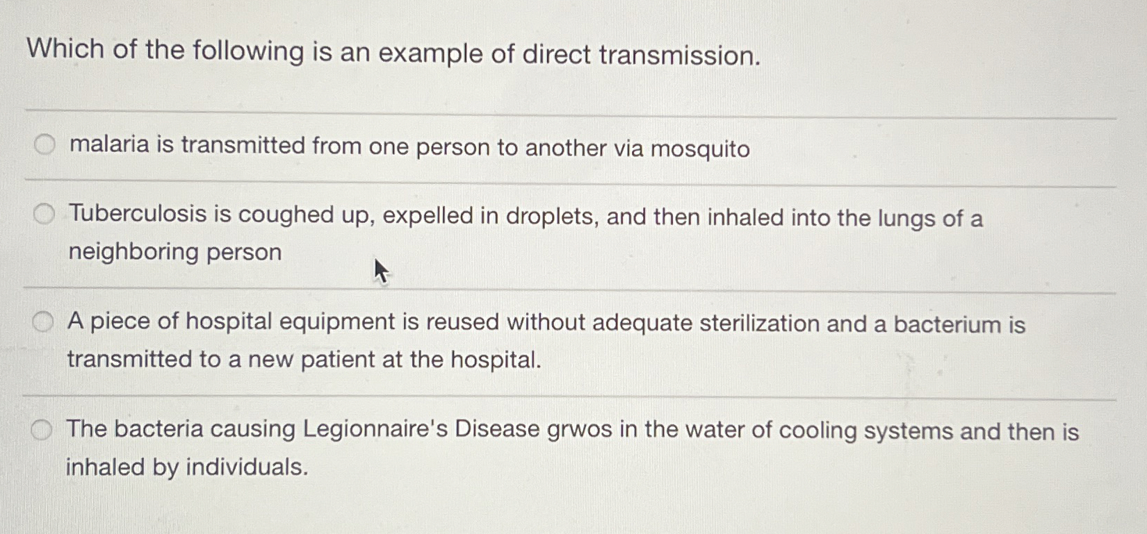 Solved Which of the following is an example of direct | Chegg.com