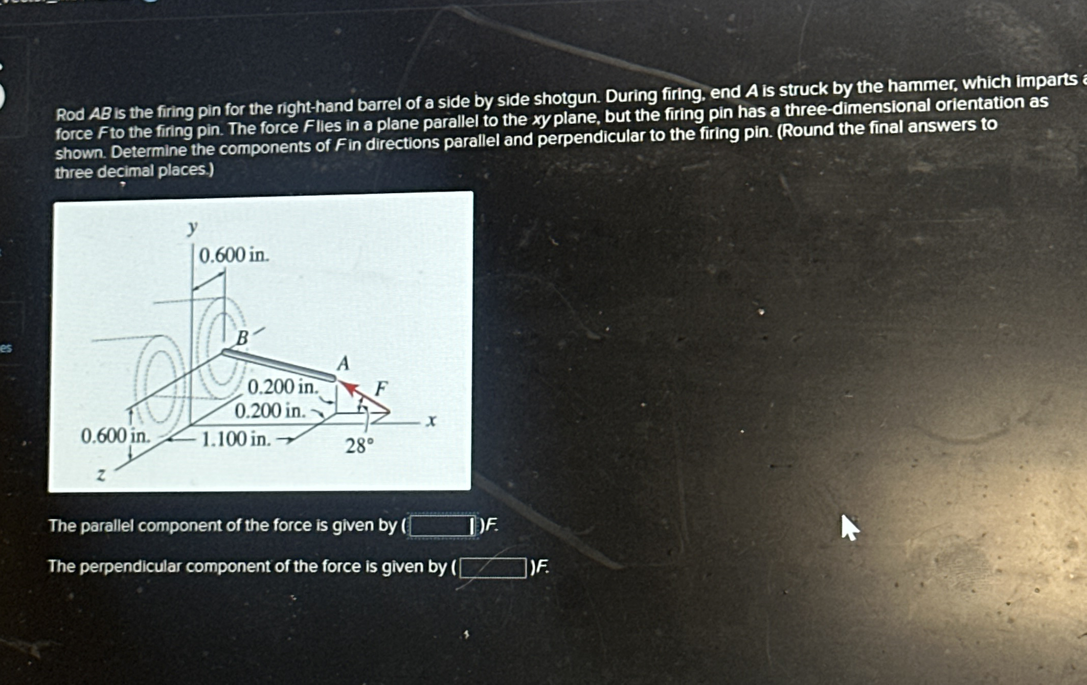 Rod AB ﻿is the firing pin for the right-hand barrel | Chegg.com