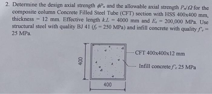 Solved 2. Determine the design axial strength ϕPn and the | Chegg.com
