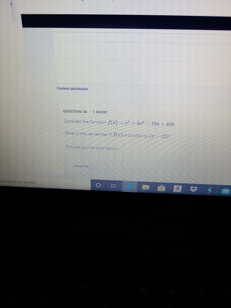 Solved Content attribution QUESTION 36 - 1 POINT Consider | Chegg.com