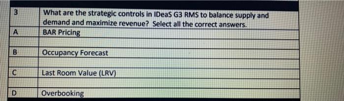 Solved 3 What are the strategic controls in IDeas G3 RMS to | Chegg.com
