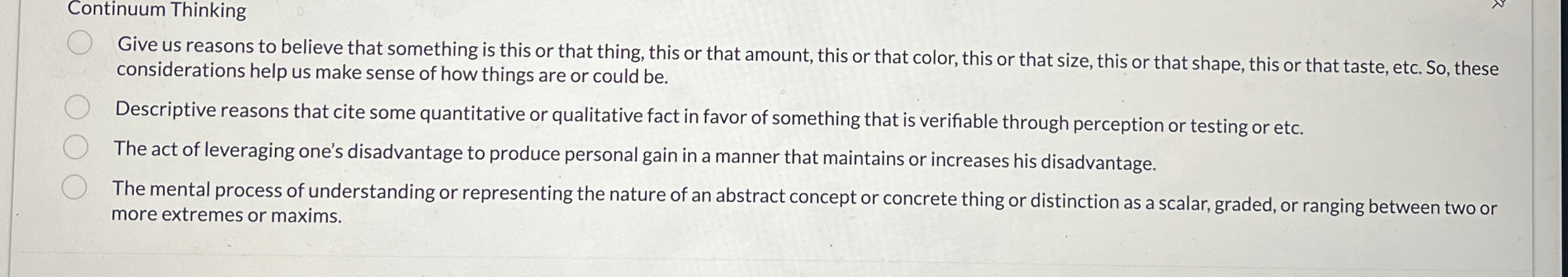 Solved Continuum ThinkingGive us reasons to believe that | Chegg.com