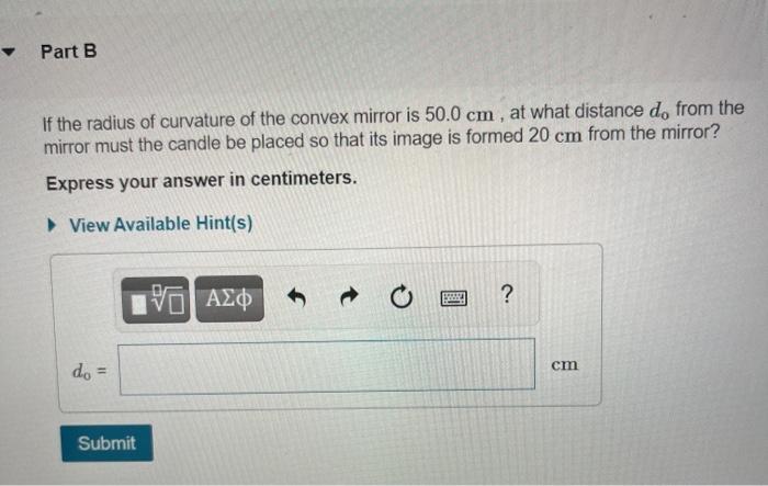 Solved A candle is placed in front of a convex mirror. | Chegg.com