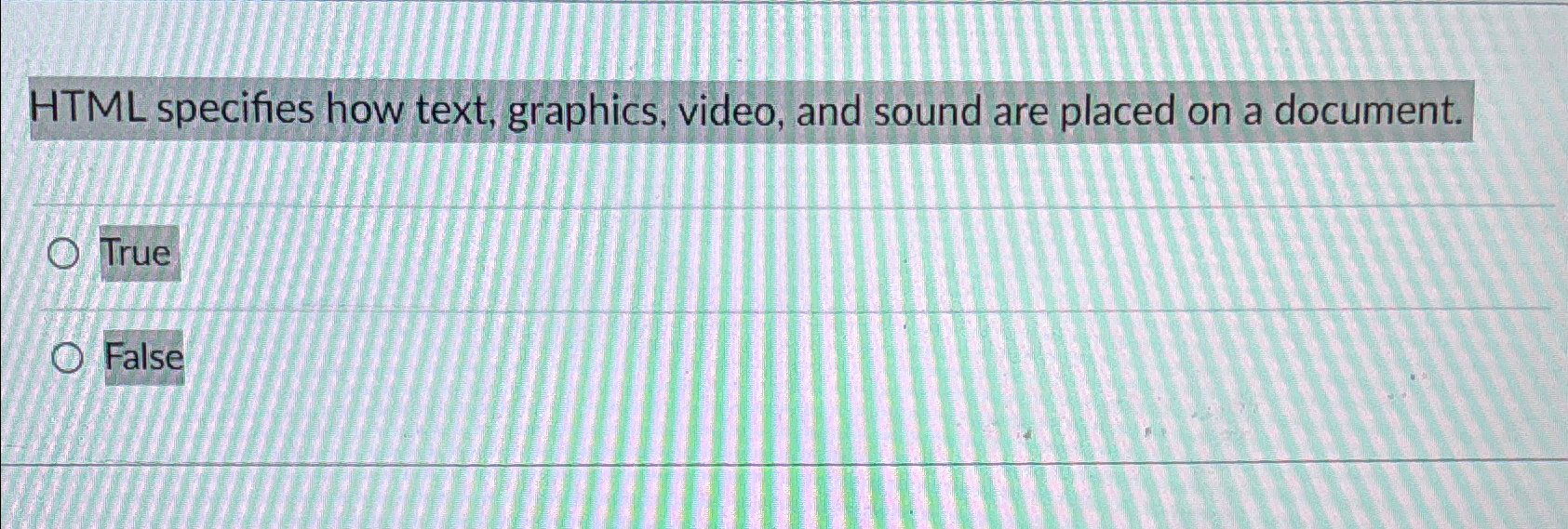 Solved HTML specifies how text, graphics, video, and sound | Chegg.com