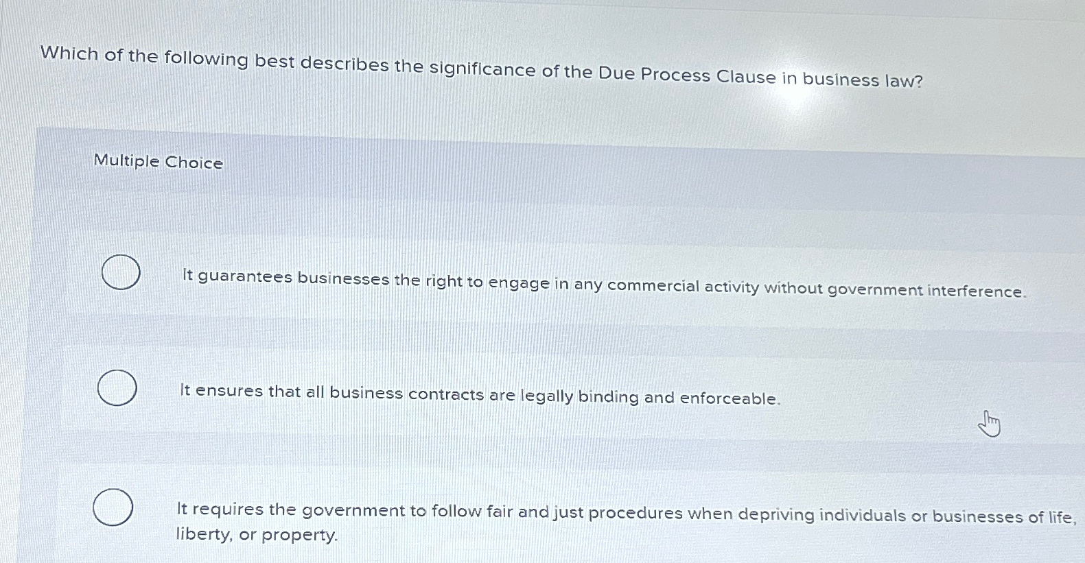 Solved Which of the following best describes the | Chegg.com