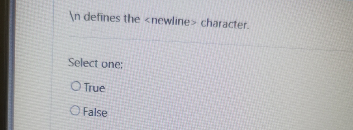 Solved In defines the ﻿character.Select | Chegg.com