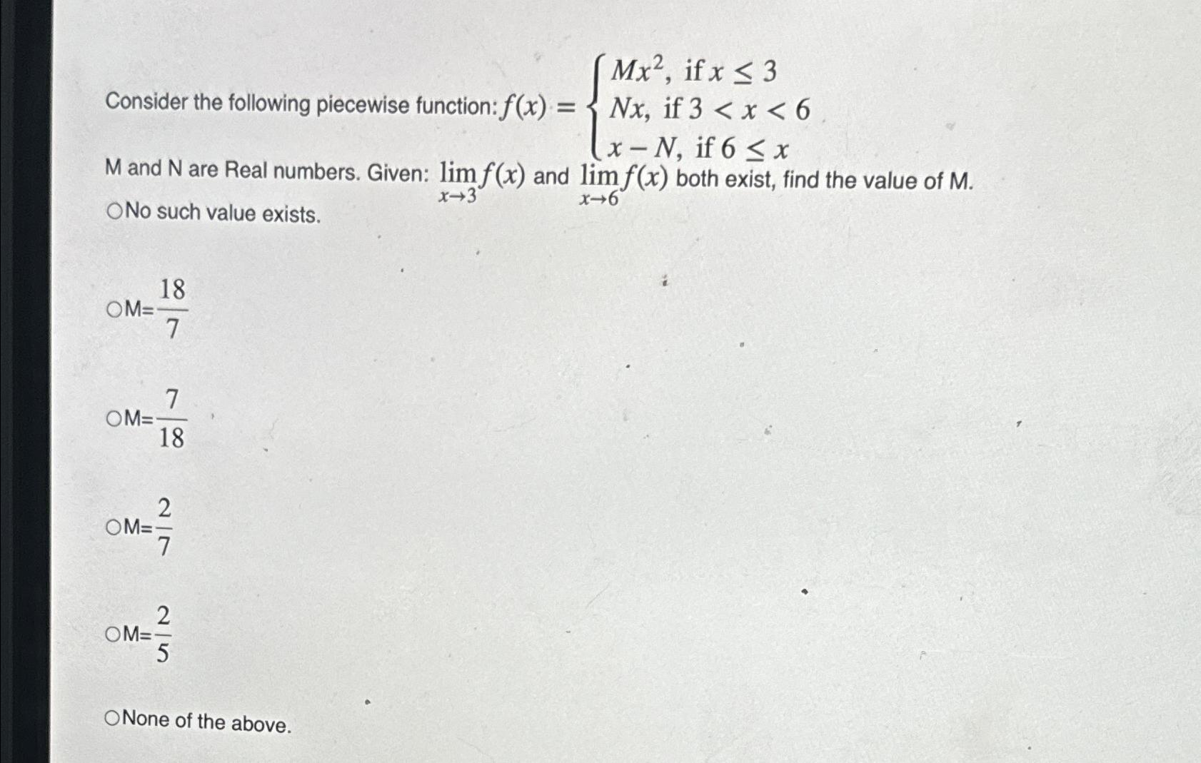 Solved Consider the following piecewise function: | Chegg.com