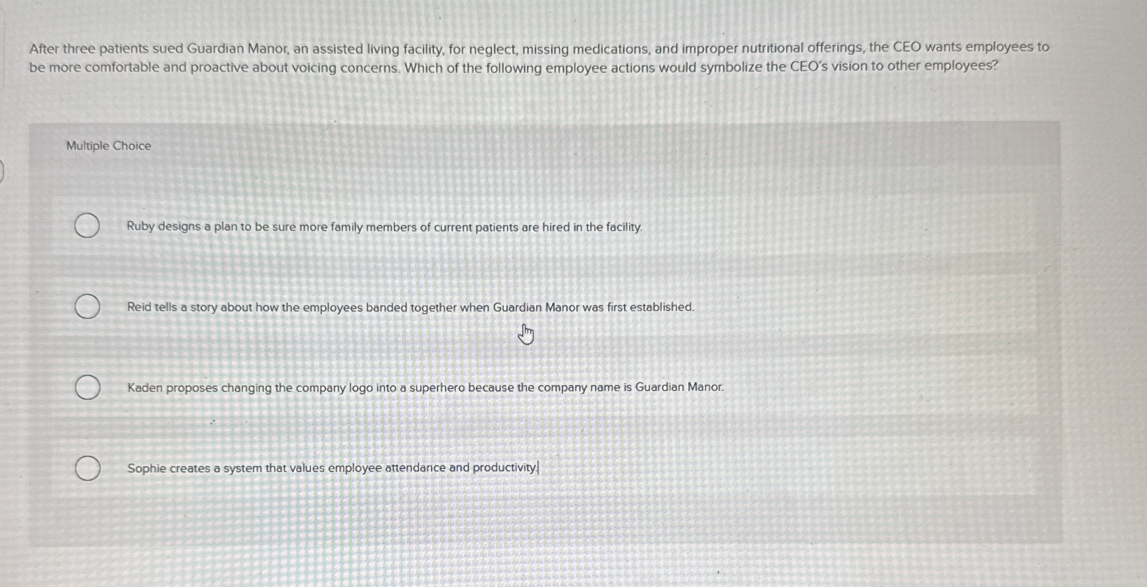 Solved After three patients sued Guardian Manor, an assisted | Chegg.com
