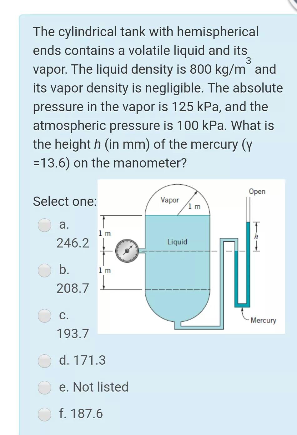 Solved 3 The cylindrical tank with hemispherical ends | Chegg.com