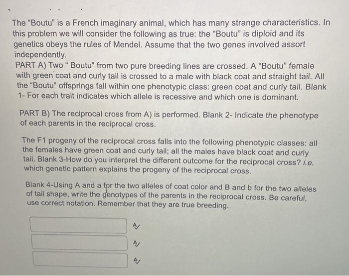 Solved The "Boutu" is a French imaginary animal, which has | Chegg.com