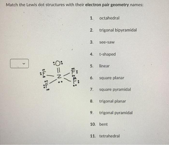 Solved Match the Lewis dot structures with their electron | Chegg.com