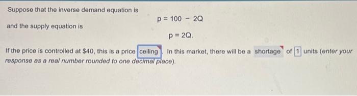 Solved Suppose that the inverse demand equation is and the | Chegg.com