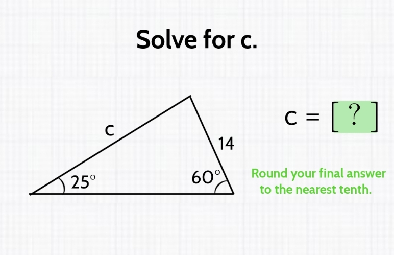 Solve for c.c=[?]Round your final answer to the | Chegg.com