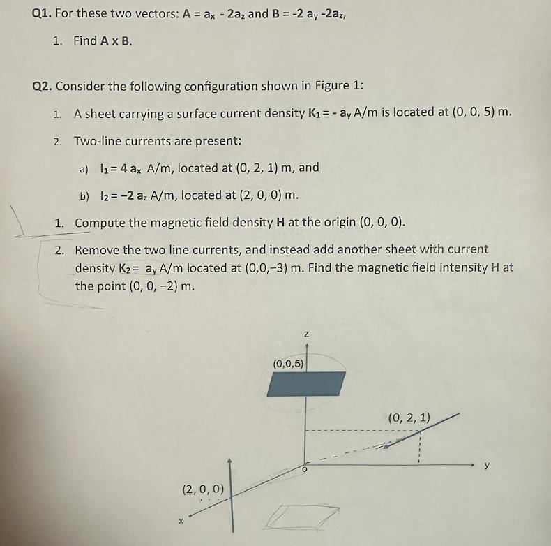 Solved Q1. ﻿For these two vectors: A=ax-2az ﻿and | Chegg.com