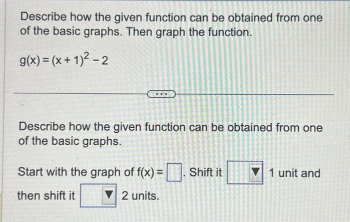 Solved Describe how the given function can be obtained from | Chegg.com