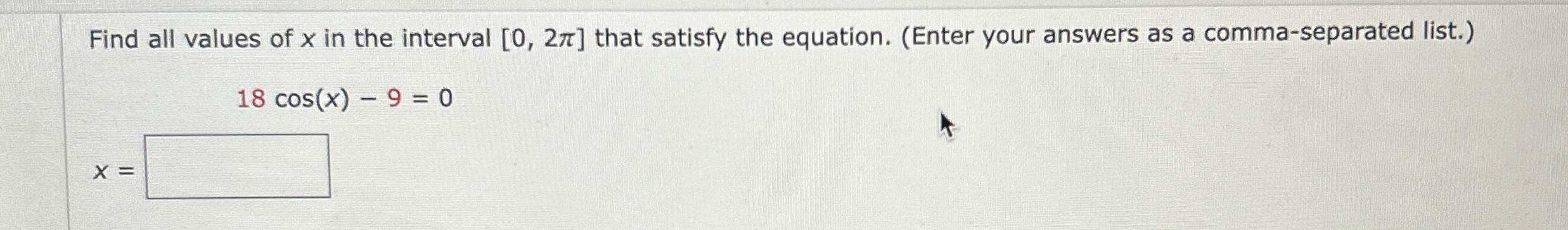 Solved Find all values of x ﻿in the interval 0,2π ﻿that | Chegg.com