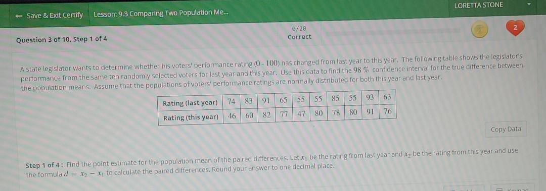 Solved LORETTA STONE + Save & Exit Certify Lesson: 9.3 | Chegg.com