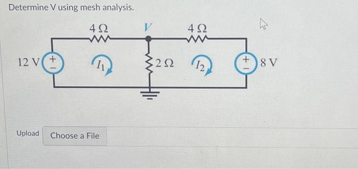 Solved Determine V using mesh analysis. | Chegg.com