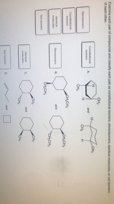 Solved Examine each pair of compounds and classify each pair | Chegg.com