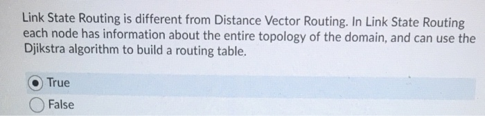 Solved Link State Routing is different from Distance Vector | Chegg.com