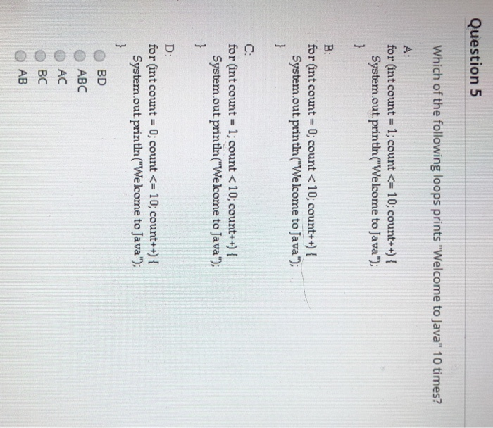 Solved Question 1 How many times will the following code | Chegg.com