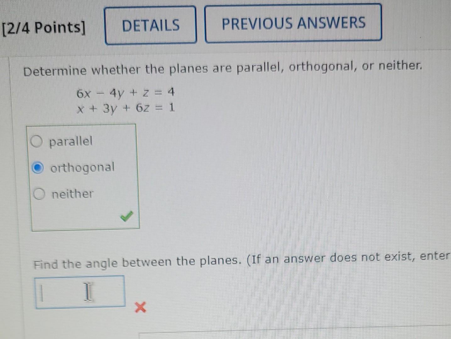 Solved Determine whether the planes are parallel, | Chegg.com