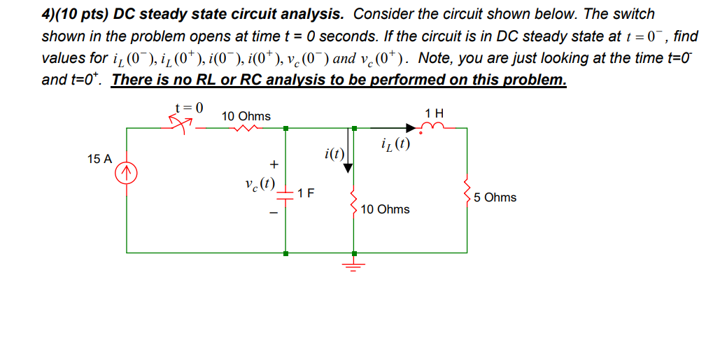 Solved Ask a question...(10 pts) DC ﻿steady state circuit | Chegg.com