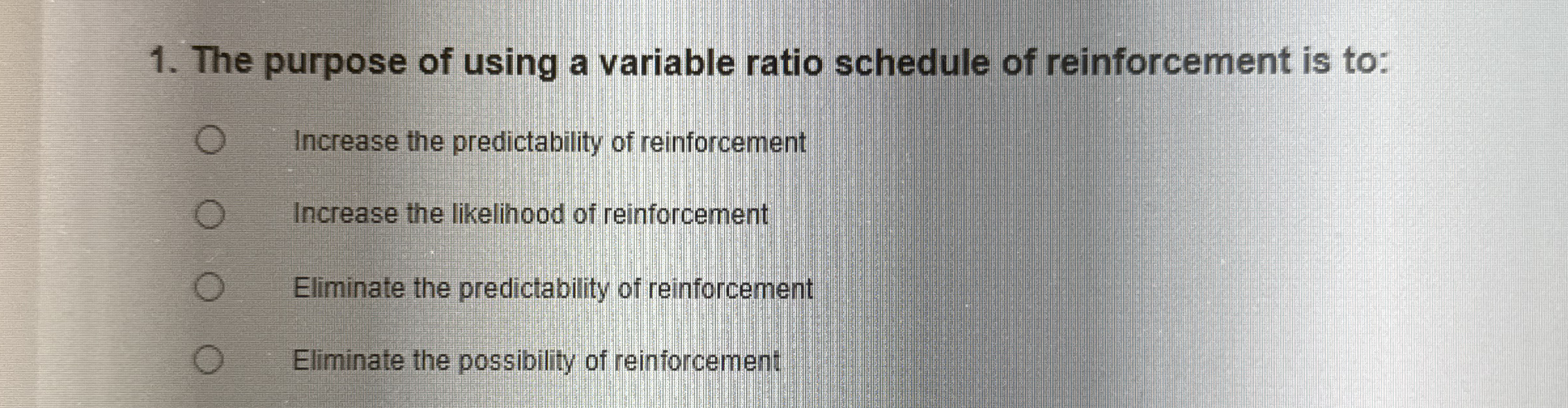 The Purpose Of Using A Variable Ratio Schedule Of 1780