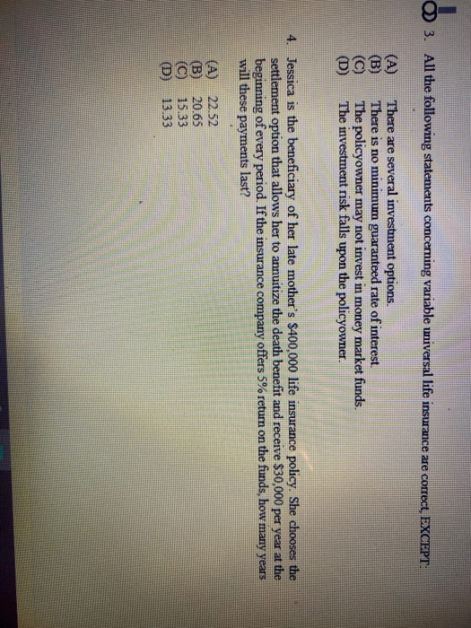 Solved 0 3. All the following statements concerning variable | Chegg.com