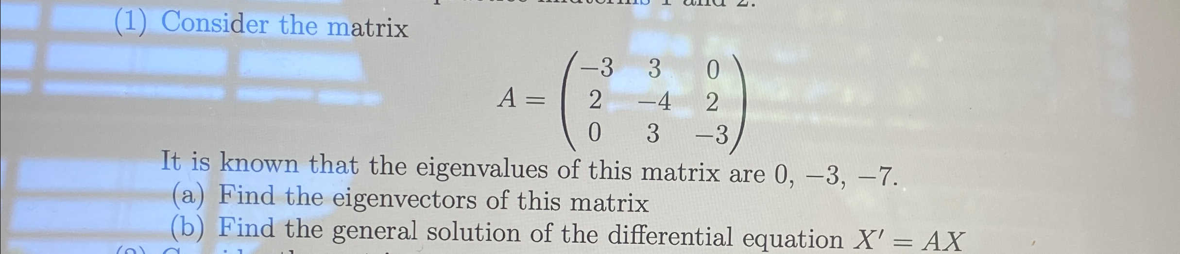 (1) ﻿Consider the | Chegg.com