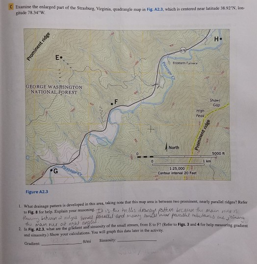 Solved Examine the enlarged part of the Strasburg, Virginia, | Chegg.com