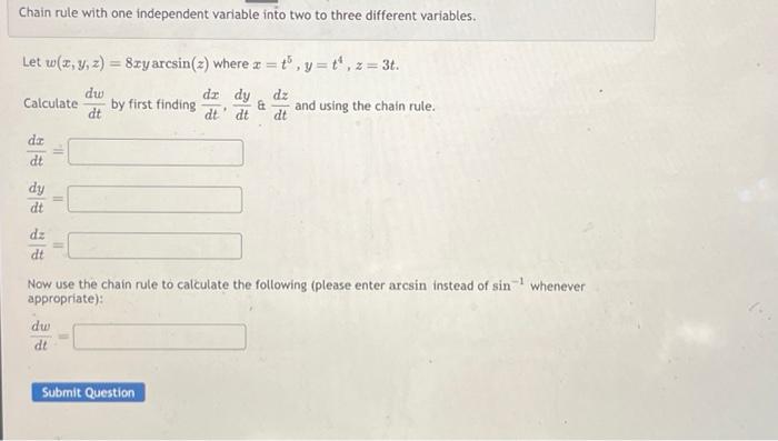 Solved Chain rule with one independent variable into two to | Chegg.com