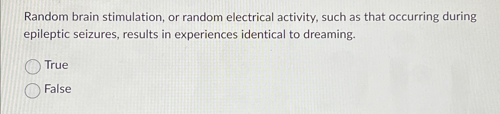 Solved Random brain stimulation, or random electrical | Chegg.com
