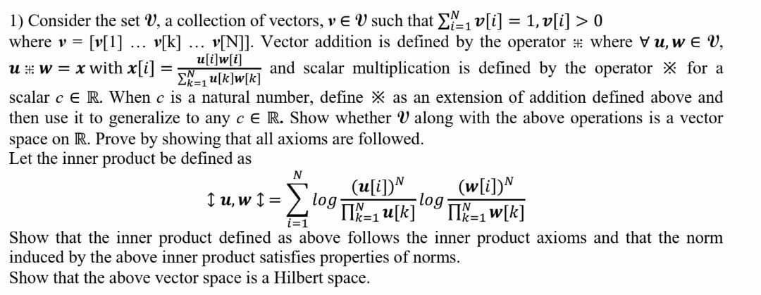 Digital signal processing Vector space do it | Chegg.com