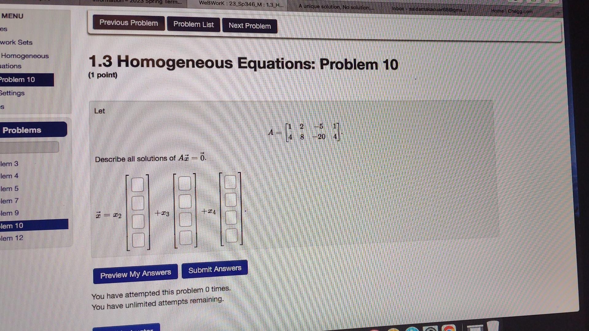 MENU es work Sets Homogeneous 1.3 Homogeneous | Chegg.com