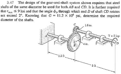 Solved The design of the gear-and-shaft system shown | Chegg.com