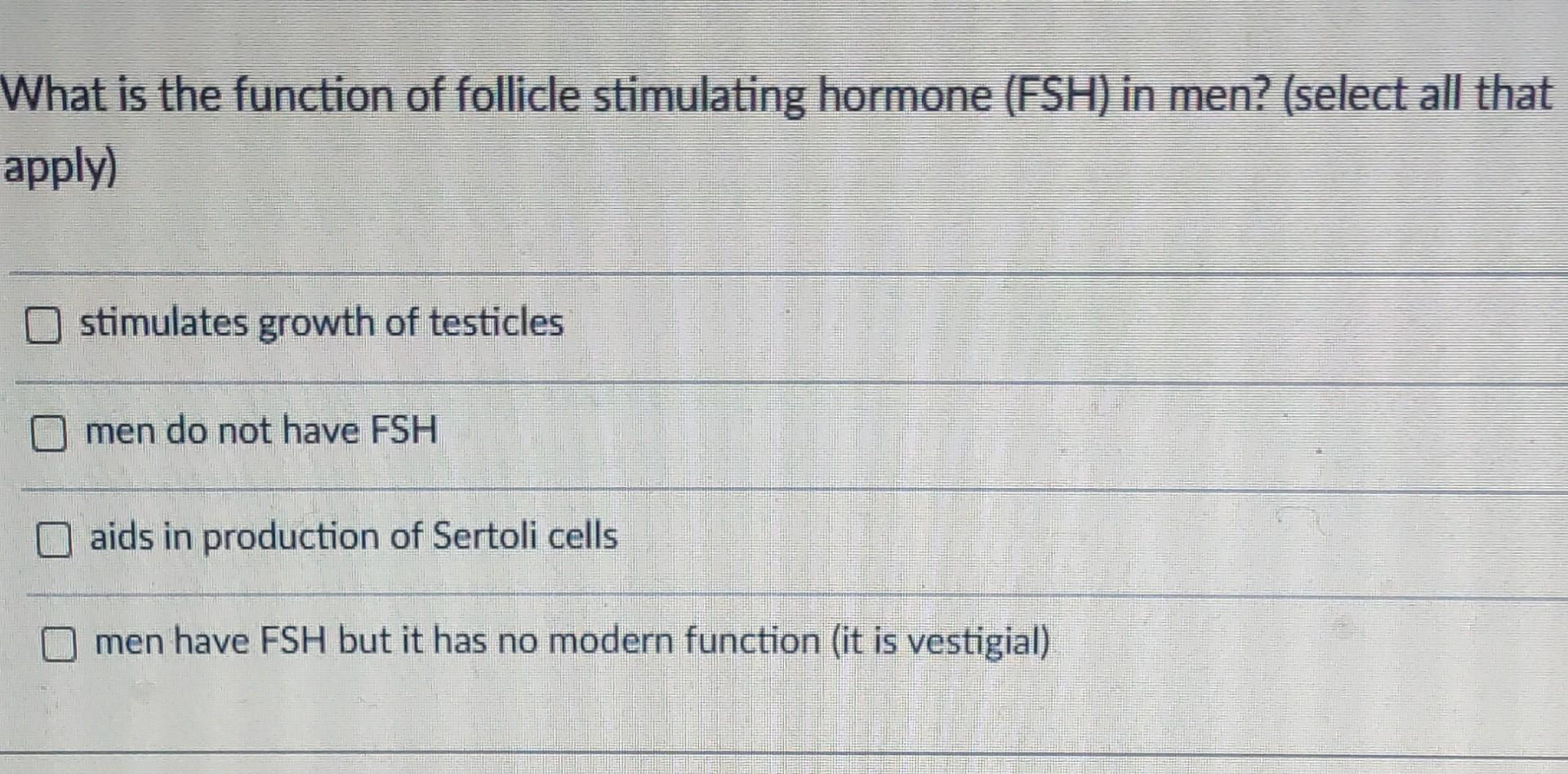 Solved What is the function of follicle stimulating hormone | Chegg.com